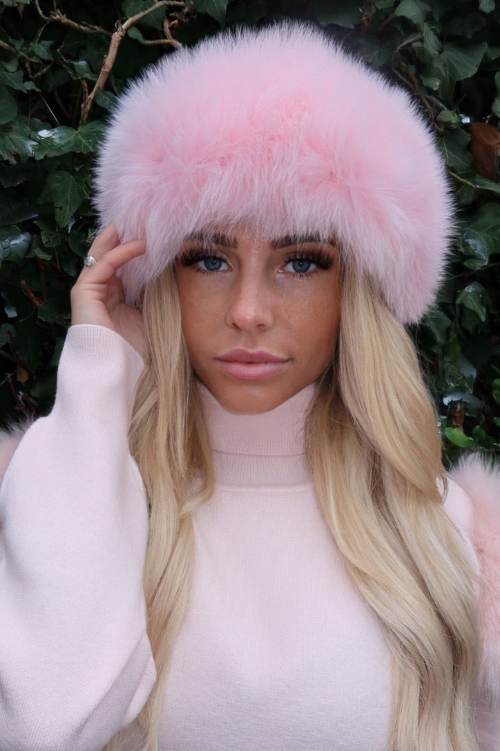 Pink Luxury Fur Headband – Luca London