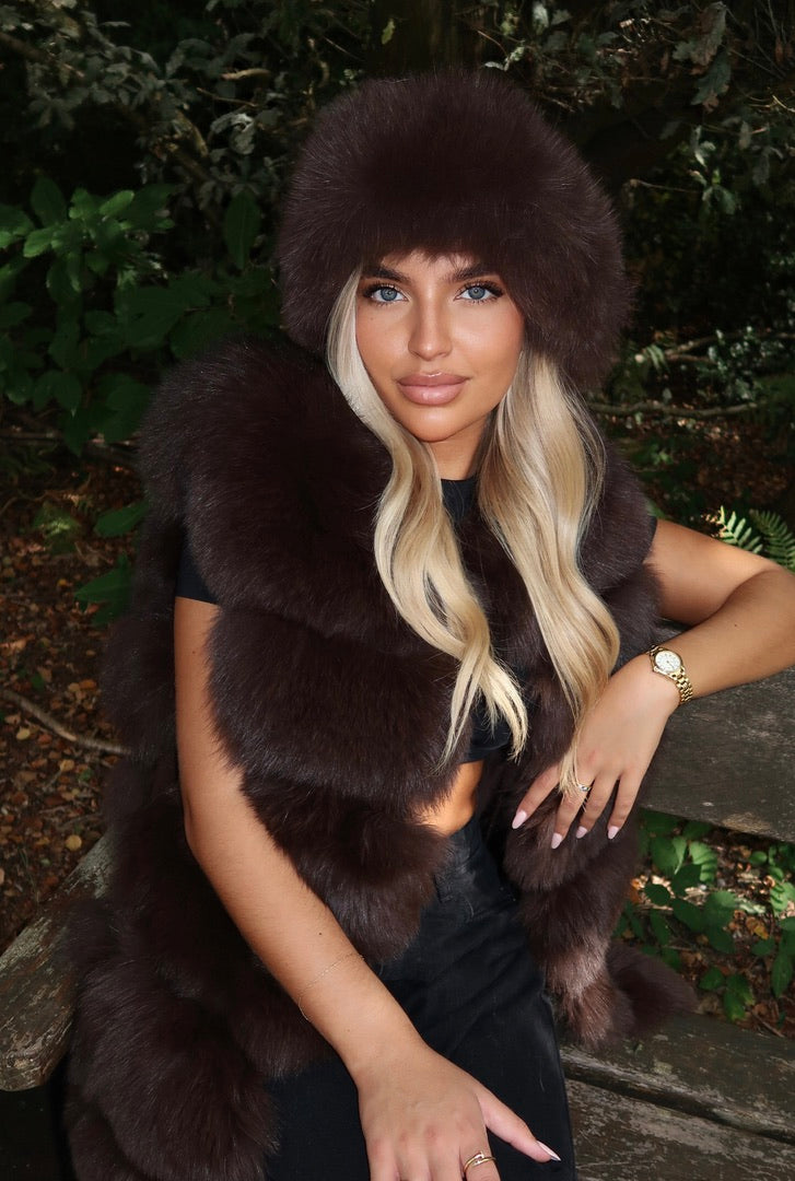 Chocolate Luxury Fur Headband – Luca London